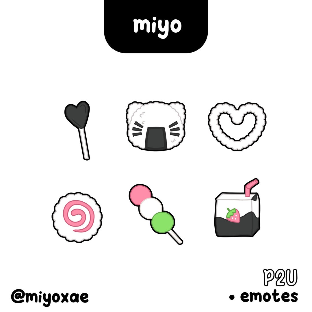 Sweet N Soft Twitch/discord Emotes Soft Aesthetic Black White Pink ...