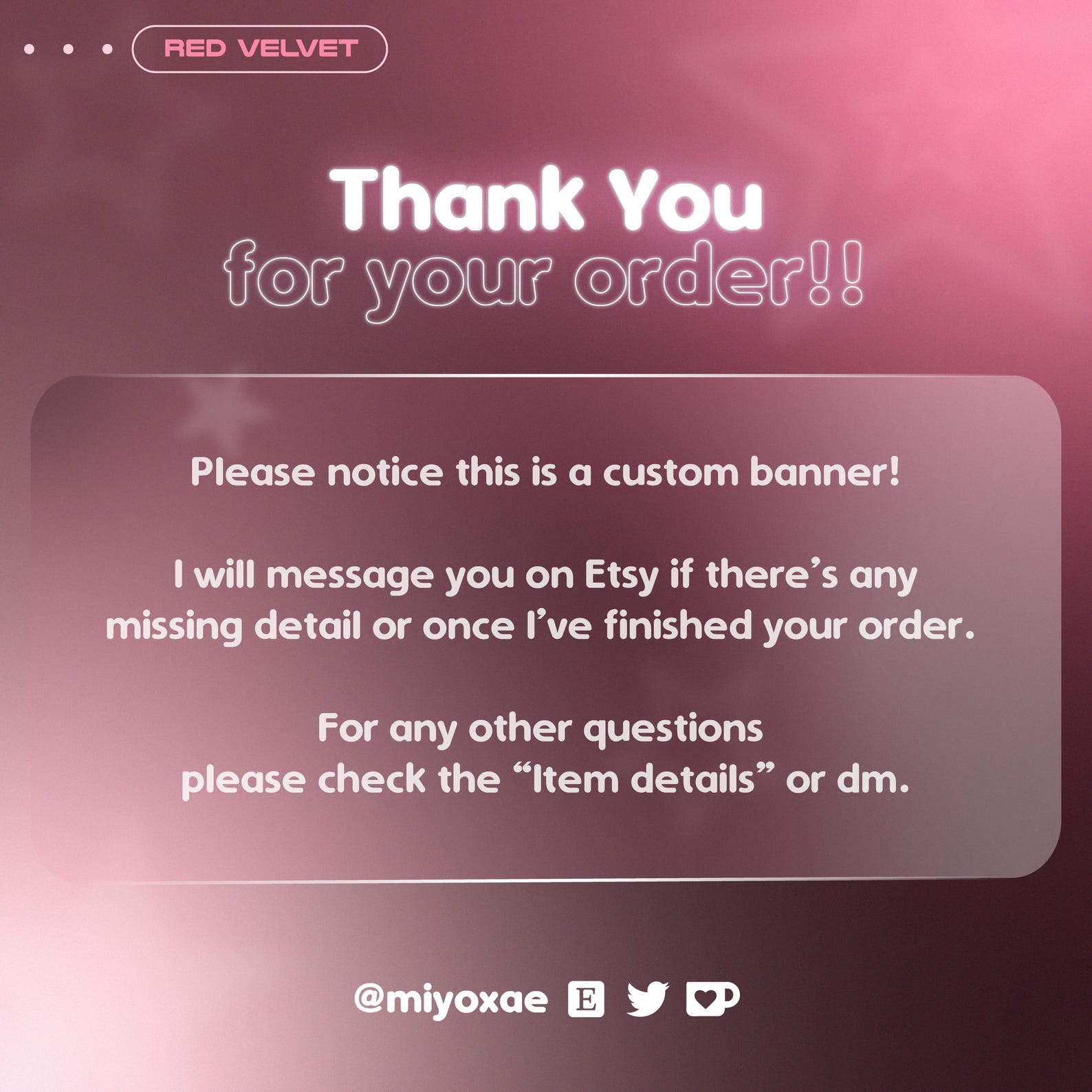 Y2K Red Velvet Twitch Banner | Y2K Aesthetic | Pink Shades | Stream Set ...