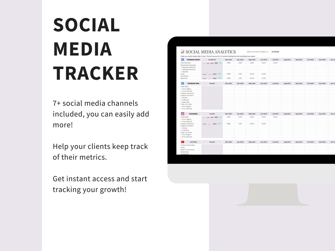 Social Media Analytics Report Template | Social Media Report | Social ...