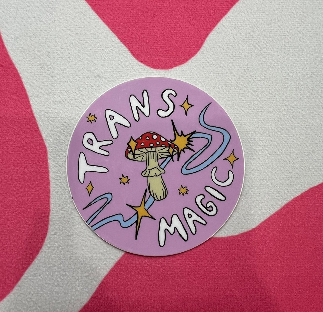 Trans Magic Mushroom Sticker - Etsy