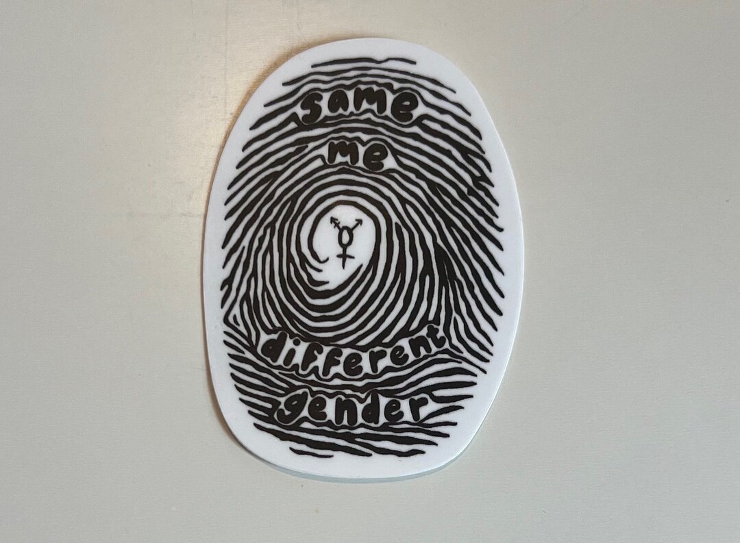 Same Me, Different Gender Fingerprint Sticker - Etsy
