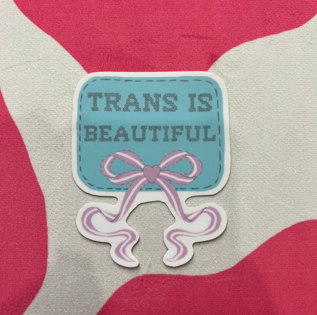 Trans is Beautiful Ribbon Sticker - Etsy