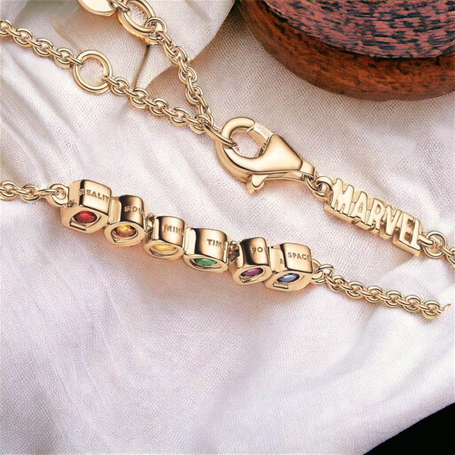 Gold Infinity Stones Bracelet Marvel X Pandora Bracelet Inspired 6 ...