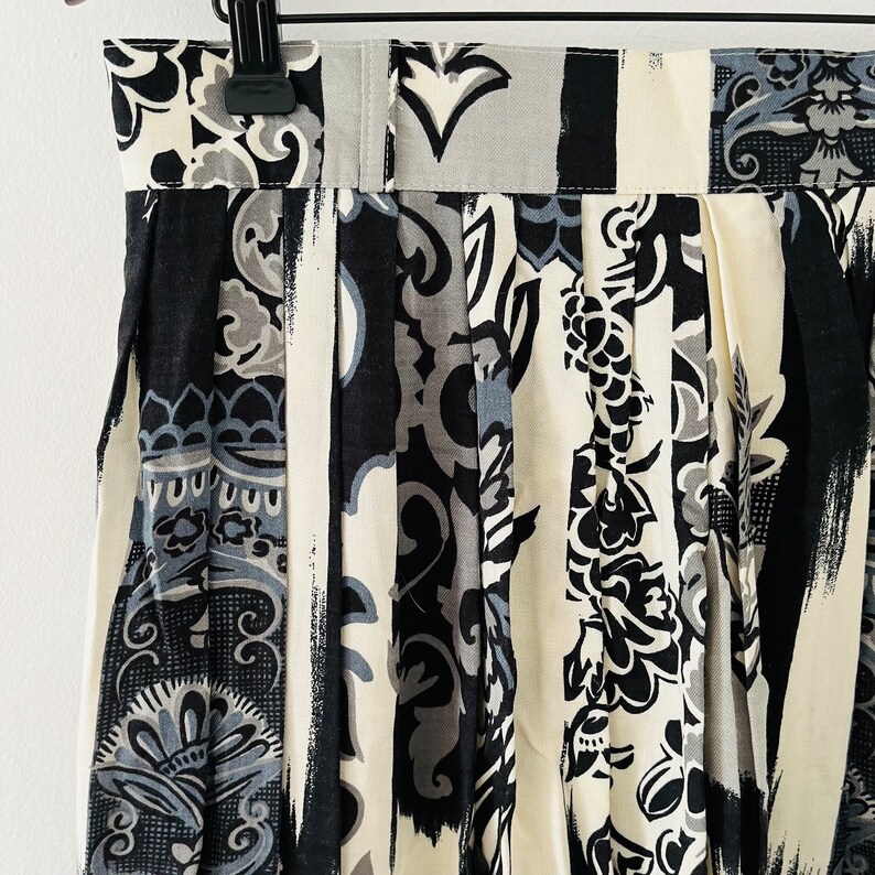 Vintage Steilmann Rayon/wool Abstract Printed Pleated Lined Zip up ...