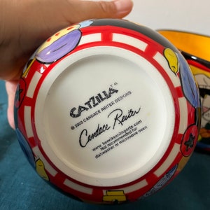 Catzilla 2002 Candace Reiter Cats Chefs Fish Vegetables Nesting Bowl ...
