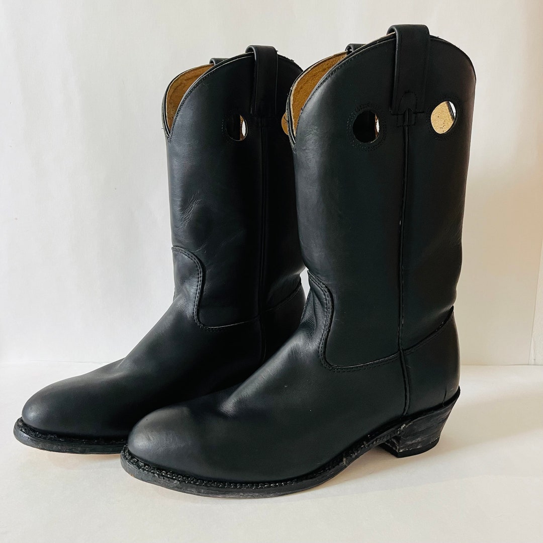 Canada West 5261 CSA Men's Black Pull on Cowboy Boots Size 9 Made in ...