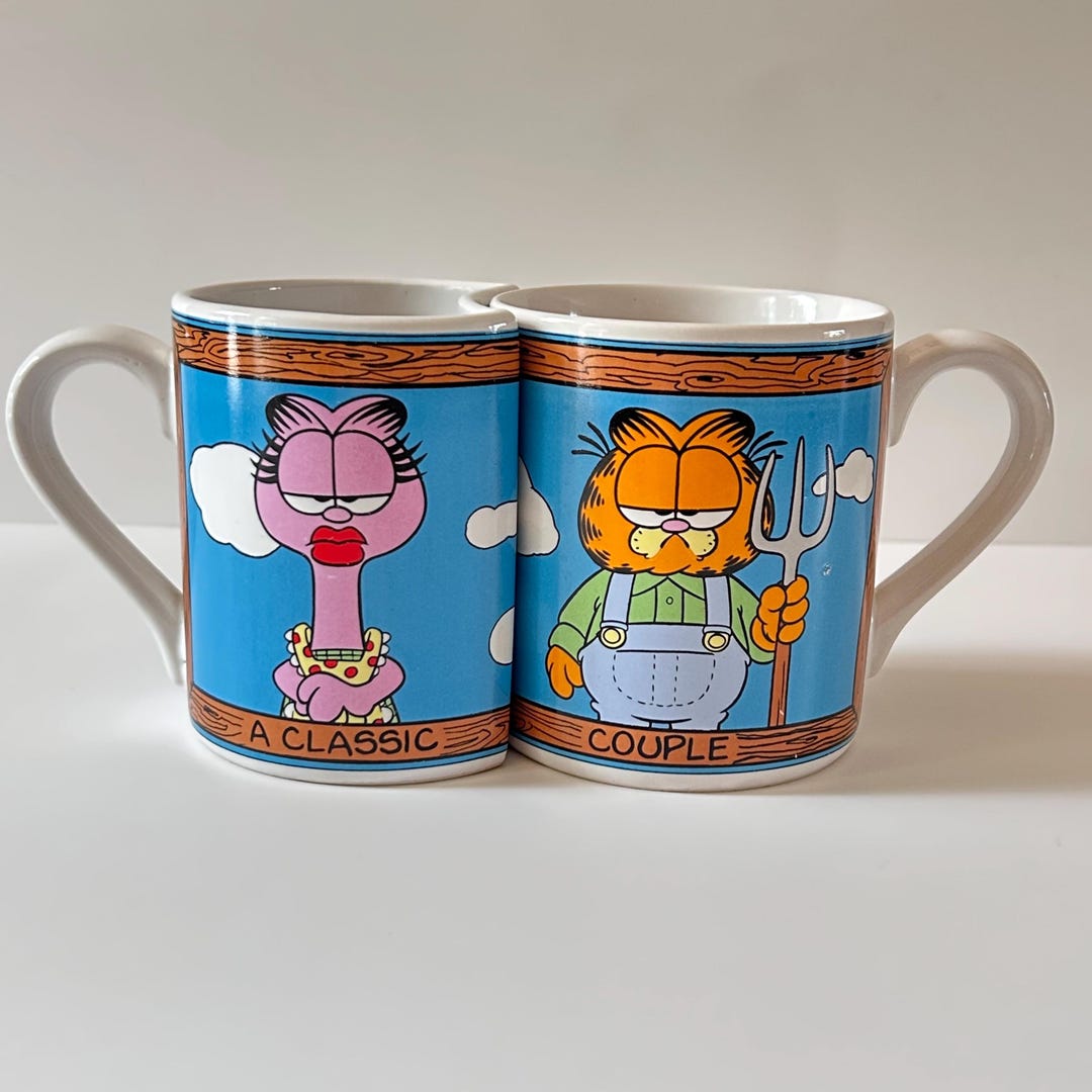 Vintage Garfield 1978 Jim Davis Large Ceramic Coffee Cup Tea Mugs ...