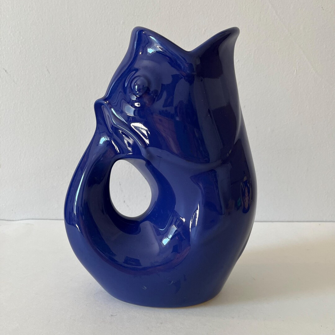 Vintage Ceramic Fish Gluggle Pitcher Gurgling Jug Gurgle Pot Vase ...