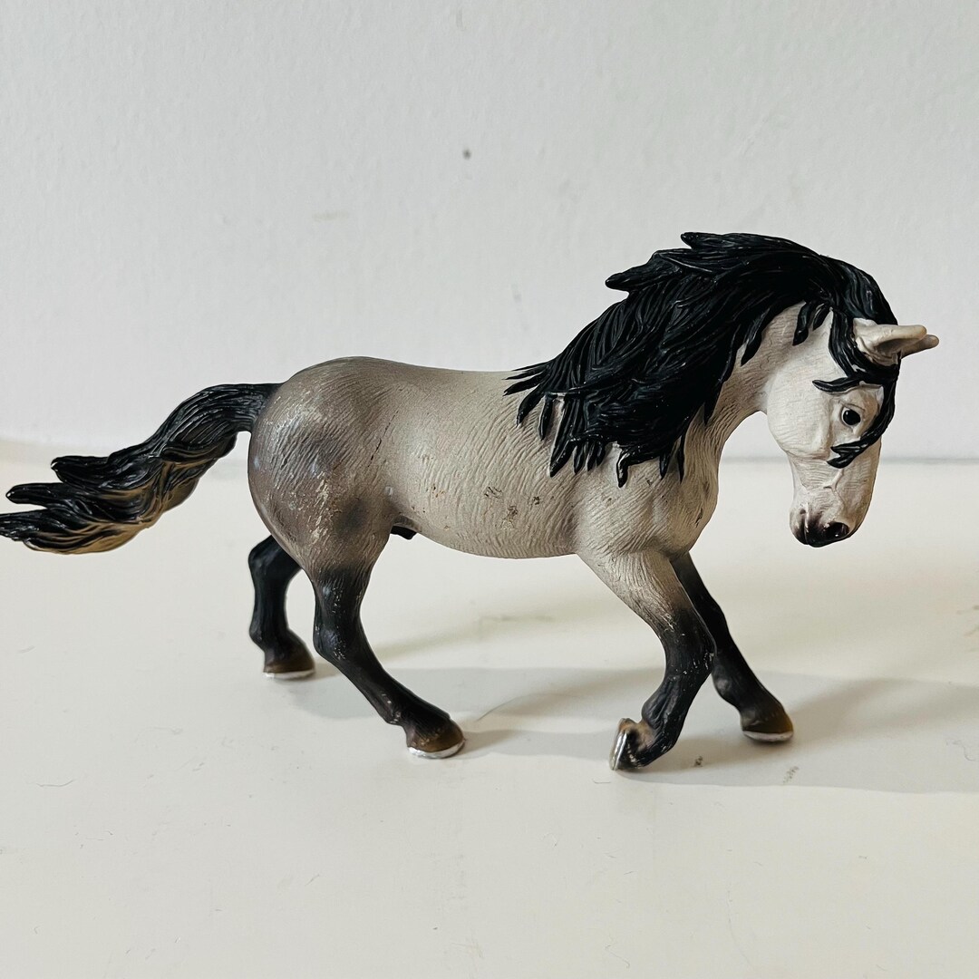 Vintage SCHLEICH 13607 - Andalusian Stallion Collectible Toy Horse ...