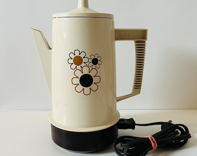 Vintage Electric Percolator 4-8 Cup 70's Regal Poly-perk Coffee Pot W ...