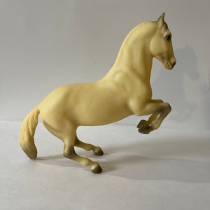 Vintage Retired Breyer Horse Model Rearing White Alabaster Stallion and ...
