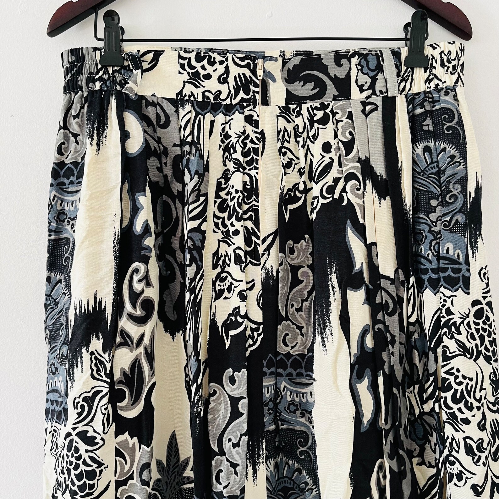 Vintage Steilmann Rayon/wool Abstract Printed Pleated Lined Zip up ...