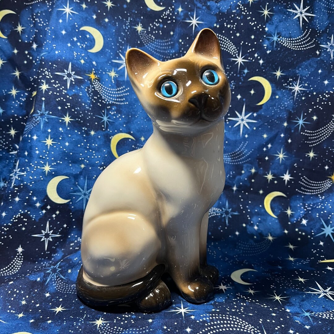 Porcelain Enesco Siamese Cat Figurine Cat Statue - Etsy