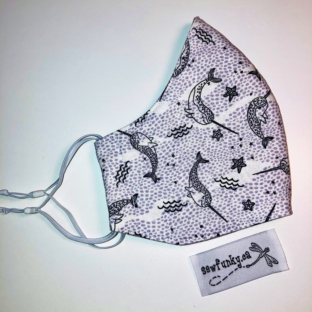 Cloth Mask Face Mask Narwhal Handmade Cloth Reusable Cotton Face Mask ...