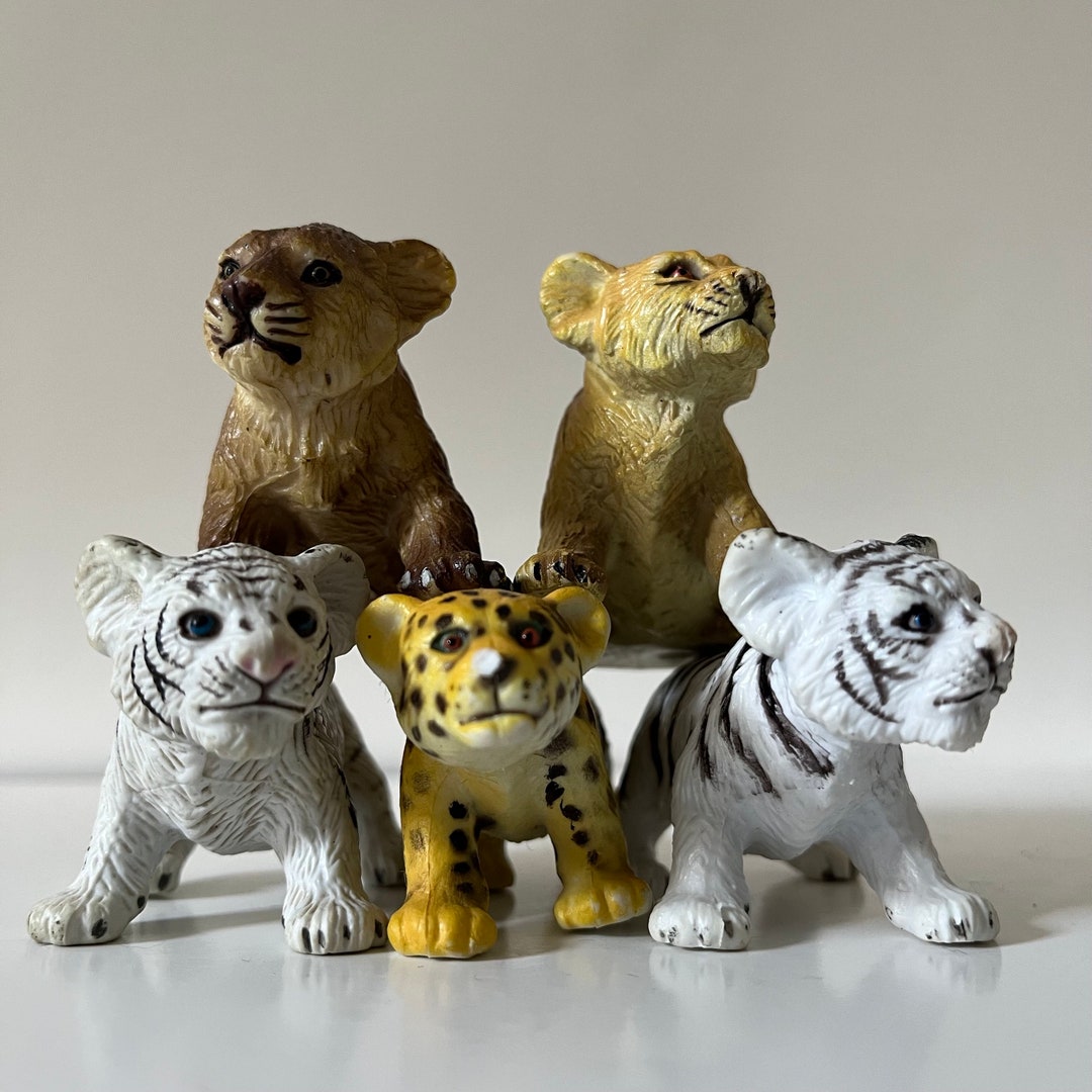 Vintage AAA Lion and Tiger Cubs Toy Rubber Animals Imaginary Play ...