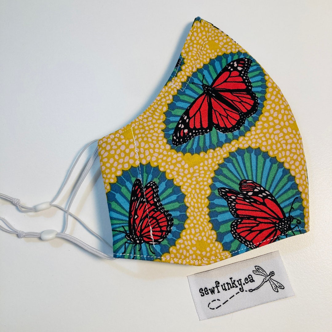 Face Mask Butterflies Monarch Butterfly Cloth Masks Reusable Cotton ...
