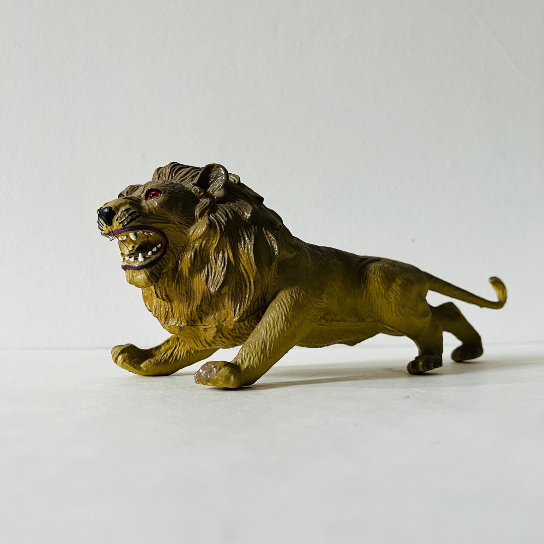 Vintage 1990's Imperial Toy Lion Rubber Plastic Toy Diorama Figure ...