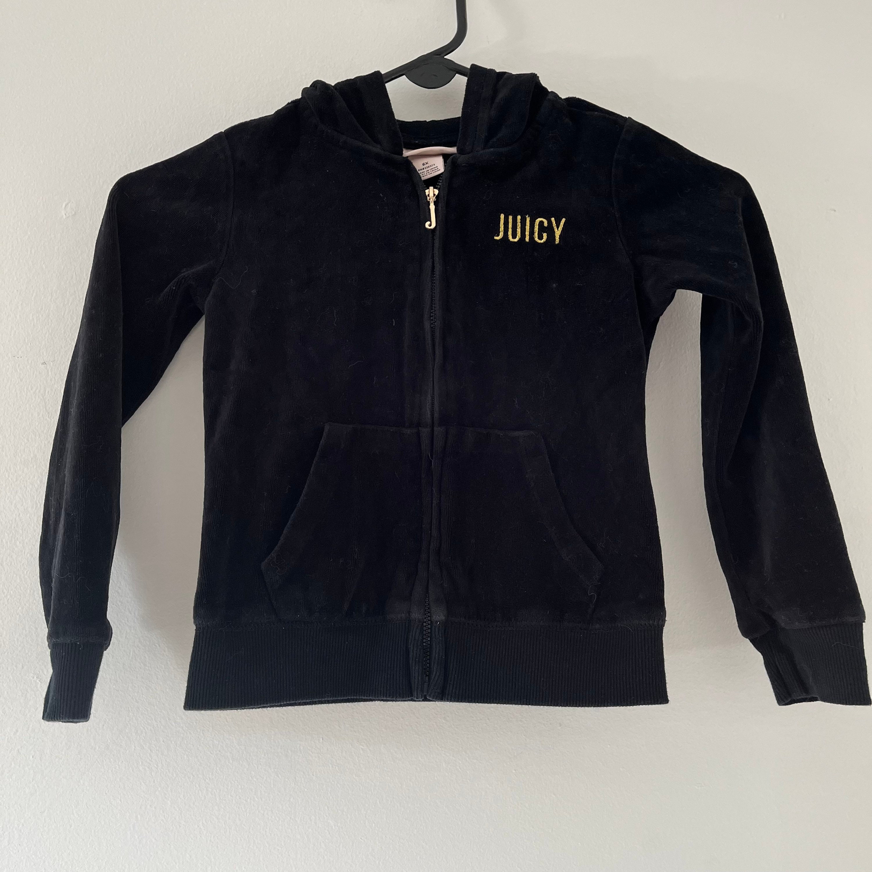 Vintage Juicy Couture Y2K Fashion Velour Child's Navy Hoodie Vintage Juicy Couture Y2K Fashion Velour Child's Navy Hoodie