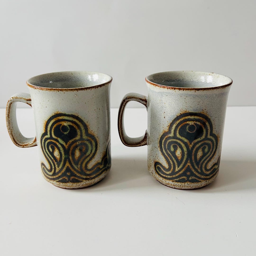 Vintage Dunoon Stoneware Duncan Ceramics Celtic Coffee Cups Tea Mugs ...