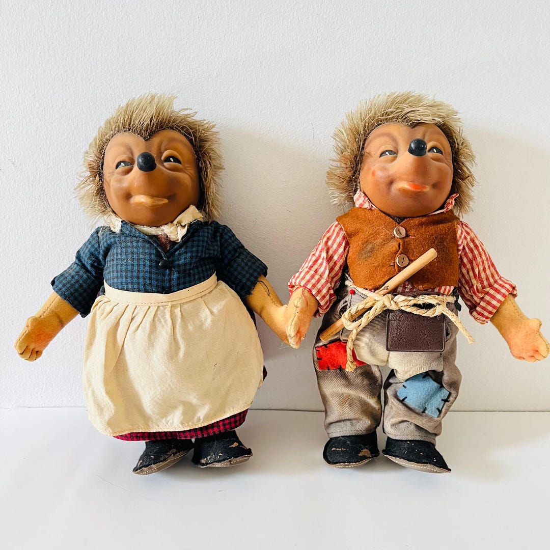 Rare Vintage Steiff Mecki & Micki Hedgehogs Vinyl Face Plush Animals ...