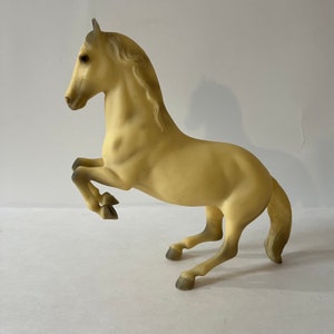 Vintage Retired Breyer Horse Model Rearing White Alabaster Stallion and ...