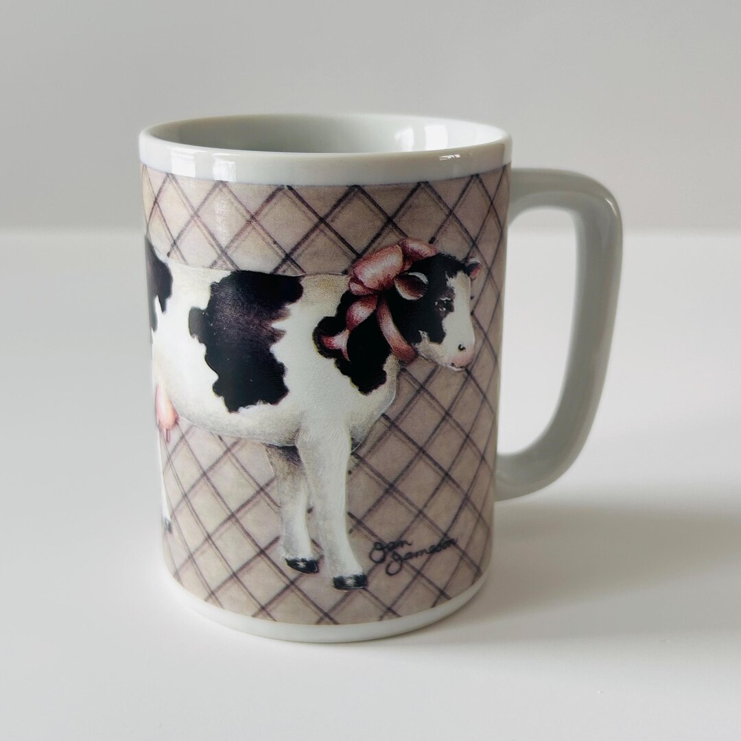Vintage Hand Painted Otagiri Cow Coffee Cup / Mug With Cow and Calf ...