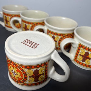 Vintage Sadler Retro 5 Piece Cup Mug Set Cups Tea Set Folk Art 70s ...