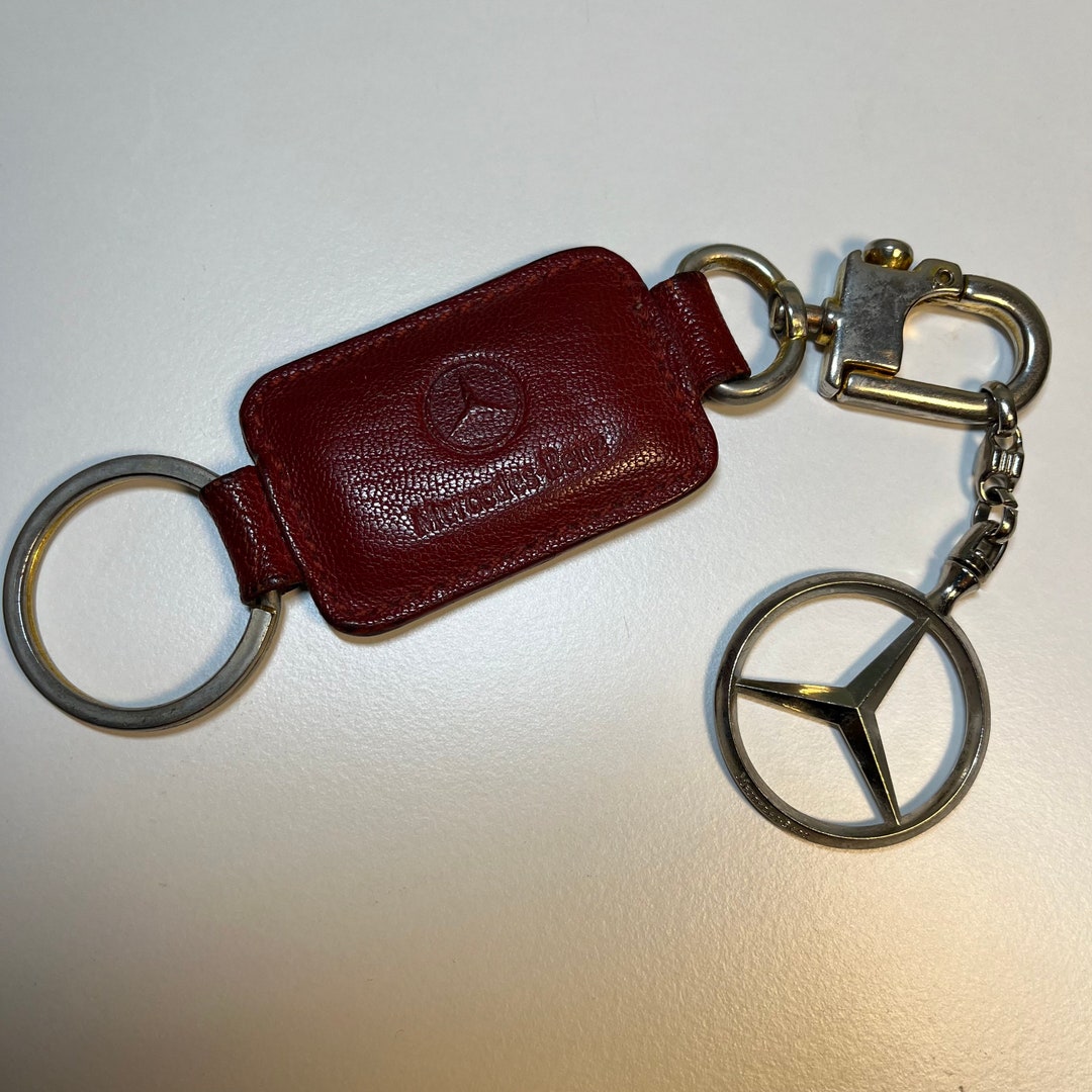 Vintage Mercedes Benz Emblem Leather Key Chain - Etsy