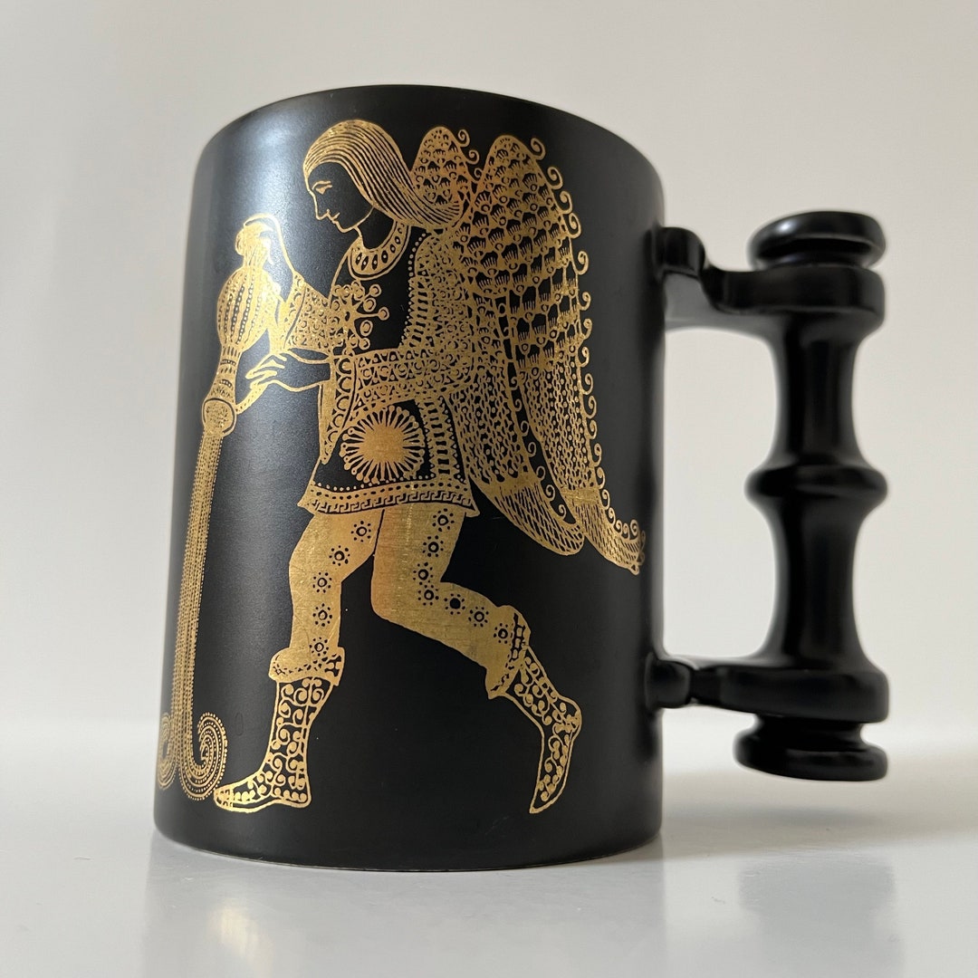 Vintage Horoscope Aquarius Gold Foil Astrology Mug Cup 90's Decor John ...