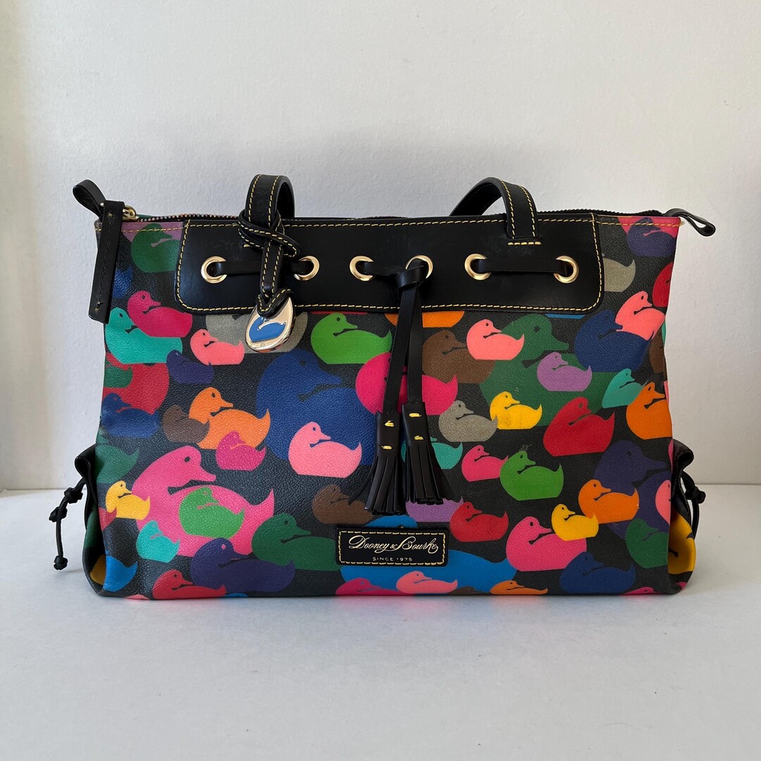 Vintage 1990's Dooney & Bourke Rainbow Duck Ducks Tote Shoulder Bag ...