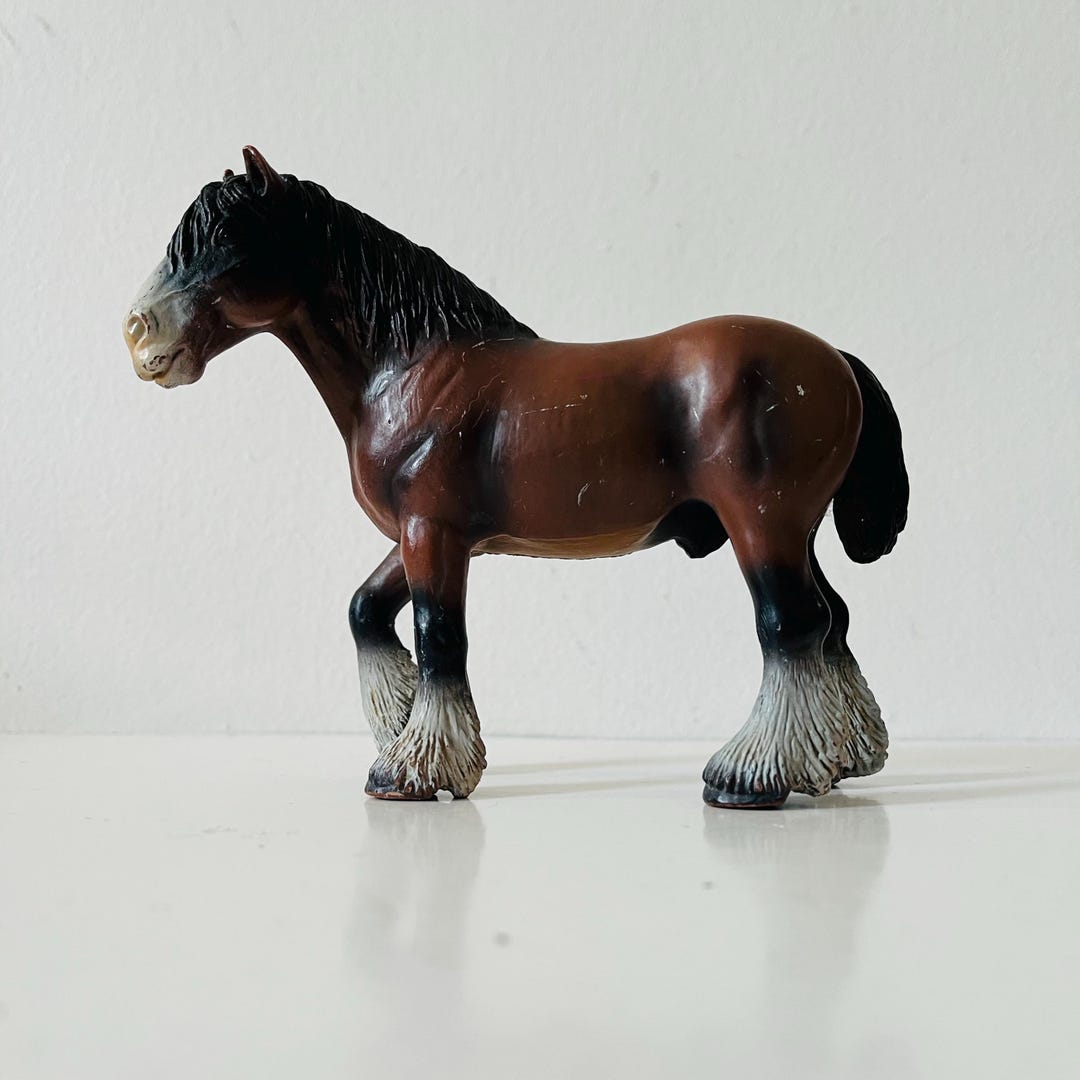 Vintage Retired Schleich Shire Draft Male Stallion Horse Model Toy ...
