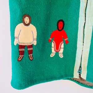 Vintage Traditional Inuk Inuit Hand Embroidered Appliqued Wool Felt ...