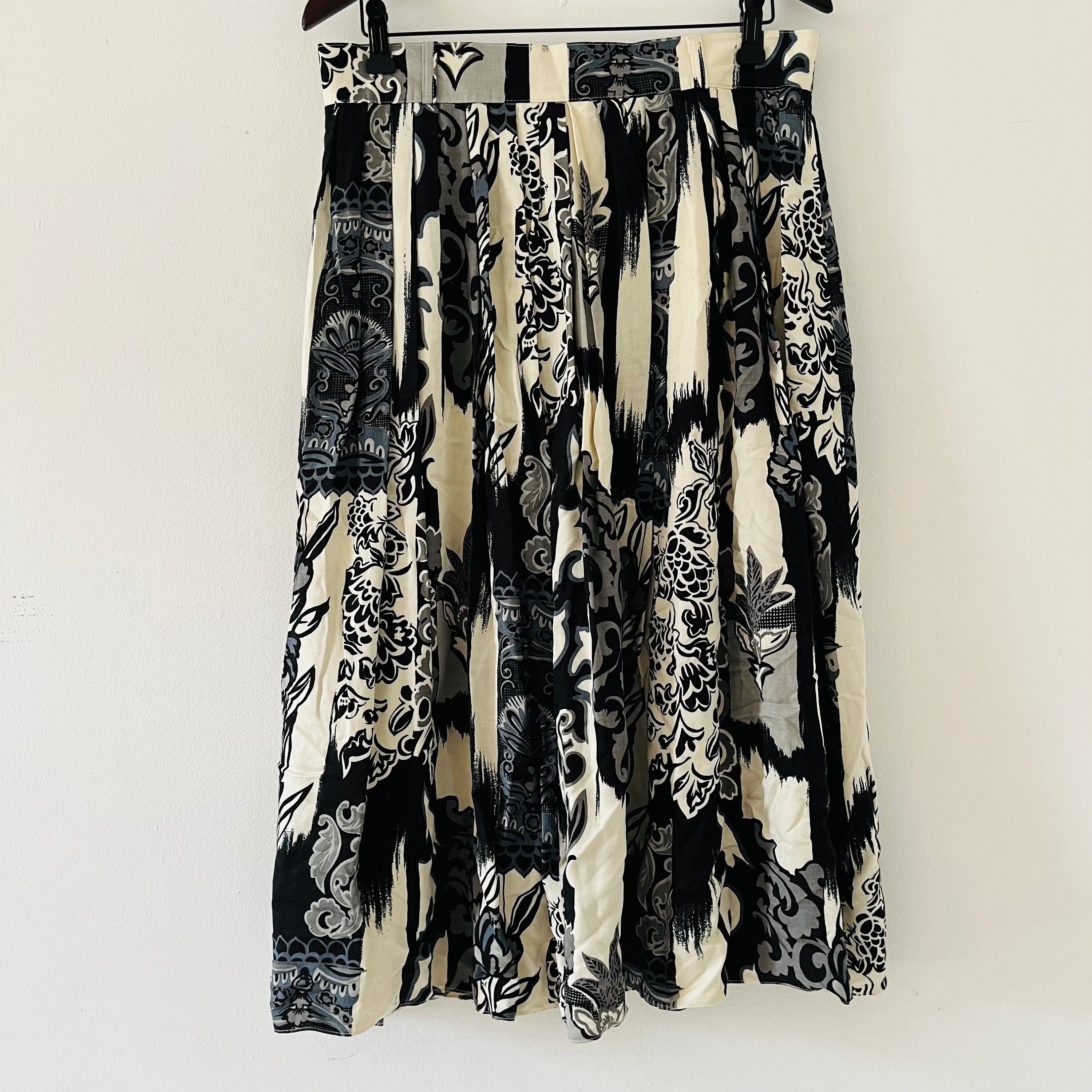 Vintage Steilmann Rayon/wool Abstract Printed Pleated Lined Zip up ...