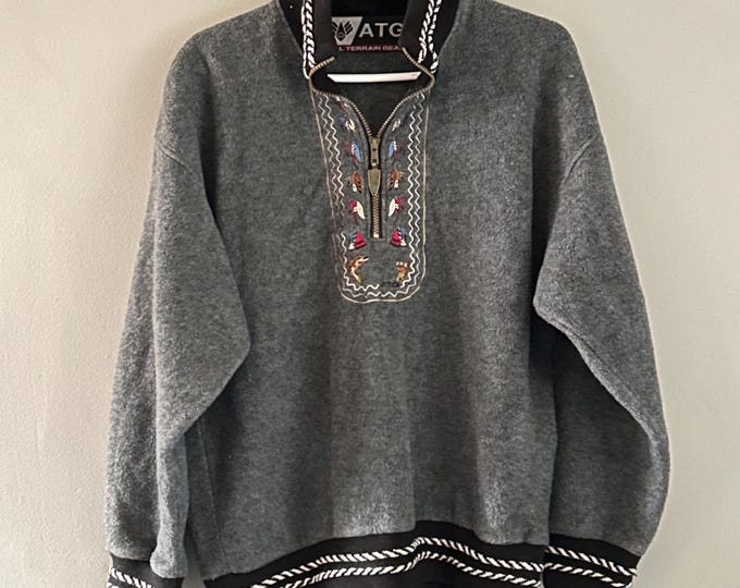 Vintage ATG All Terrain Gear Fleece Quarter Zip Pullover Sweatshirt ...