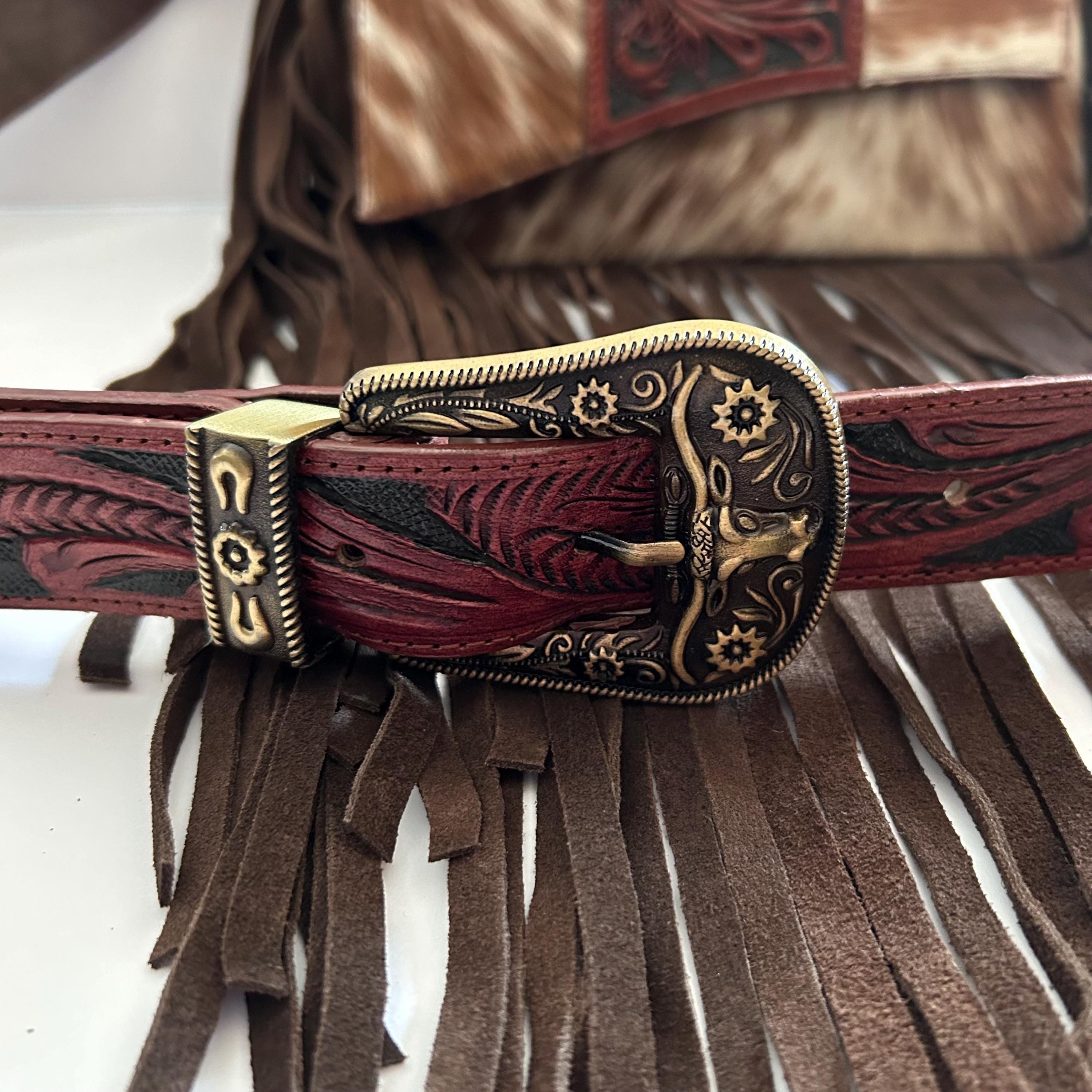 Handmade Genuine Leather & Cowhide Western Style Purse Shoulder ...