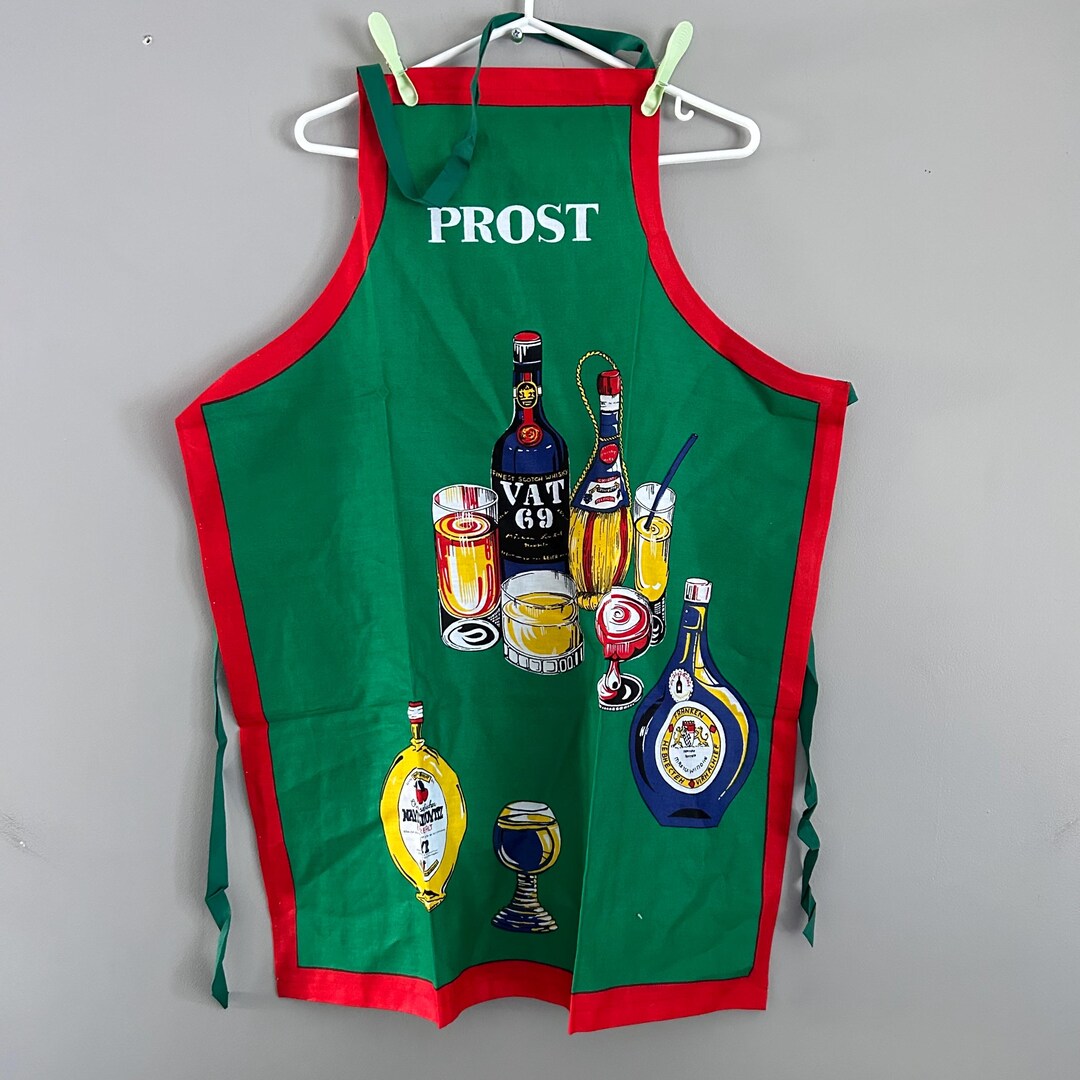 Vintage 100% Cotton Prost Bartender Barware Apron - Etsy UK