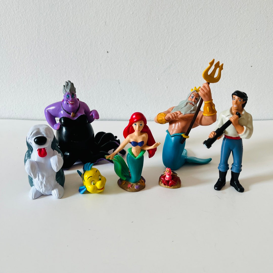 Princess Cake Toppers Ariel Ursula Prince Eric King Trident Sebastian ...