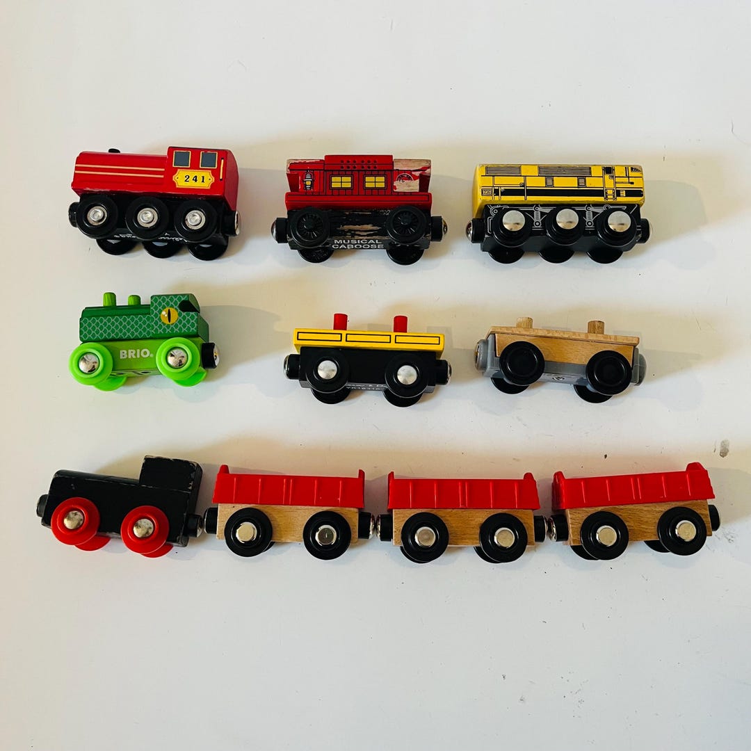Vintage Wooden Toy Train Wooden Railway Toy Trains Lot - Etsy