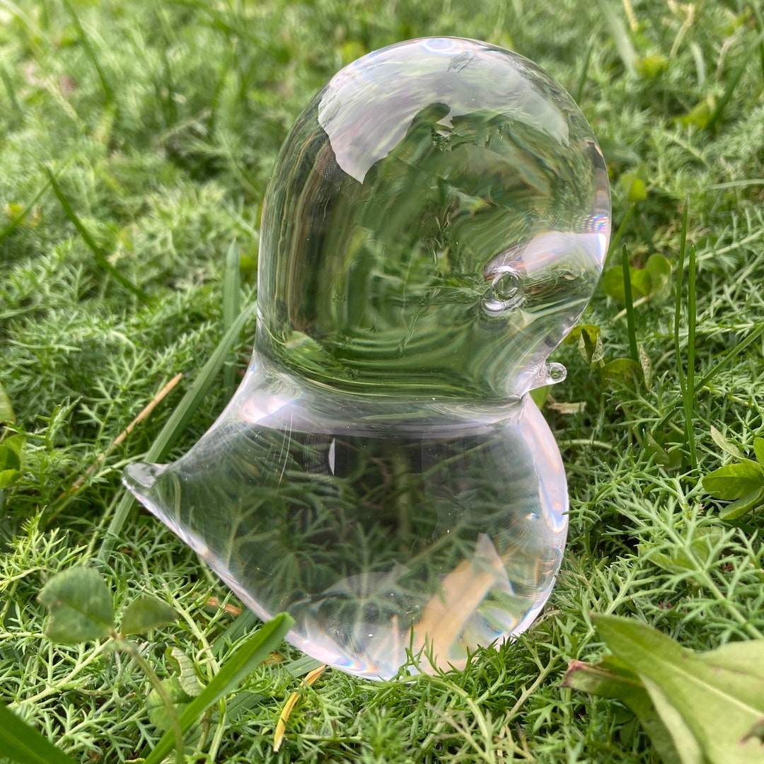 Art Glass Bird Vintage Clear Glass Bird Hand Blown Glass Paperweight ...