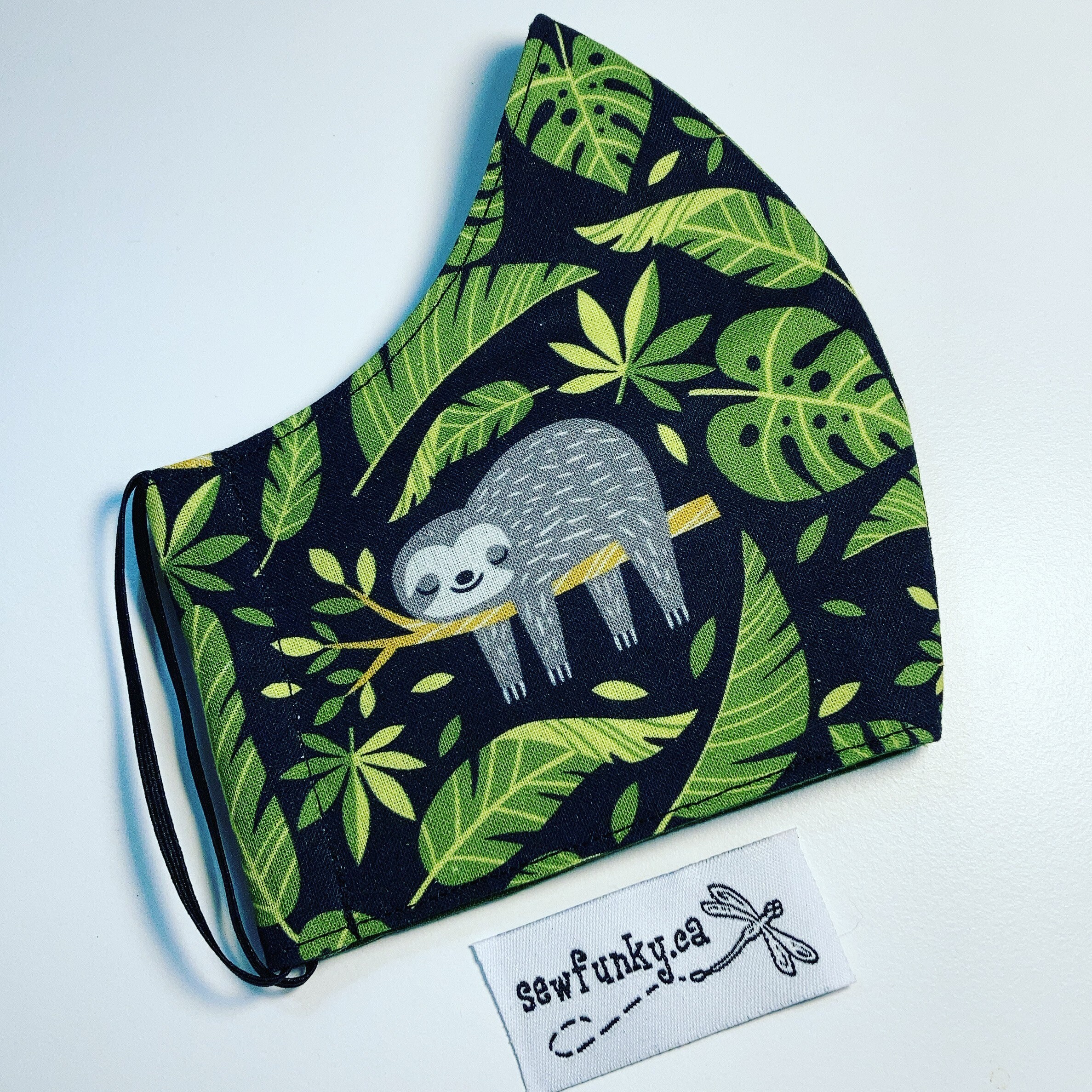 Face Mask Sloths Monstera Sloth Plants Cloth Reusable Cotton - Etsy Canada