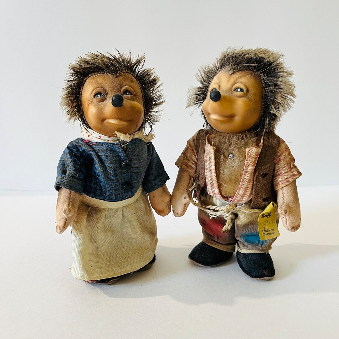 Rare Vintage Steiff Mecki & Micki Hedgehogs Vinyl Face Plush Animals ...