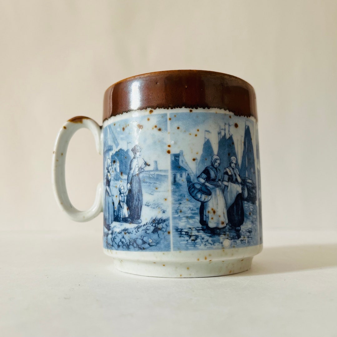 Vintage Dutch Mug Speckled Stoneware Otagiri Style Milkmaid Tea Mug ...