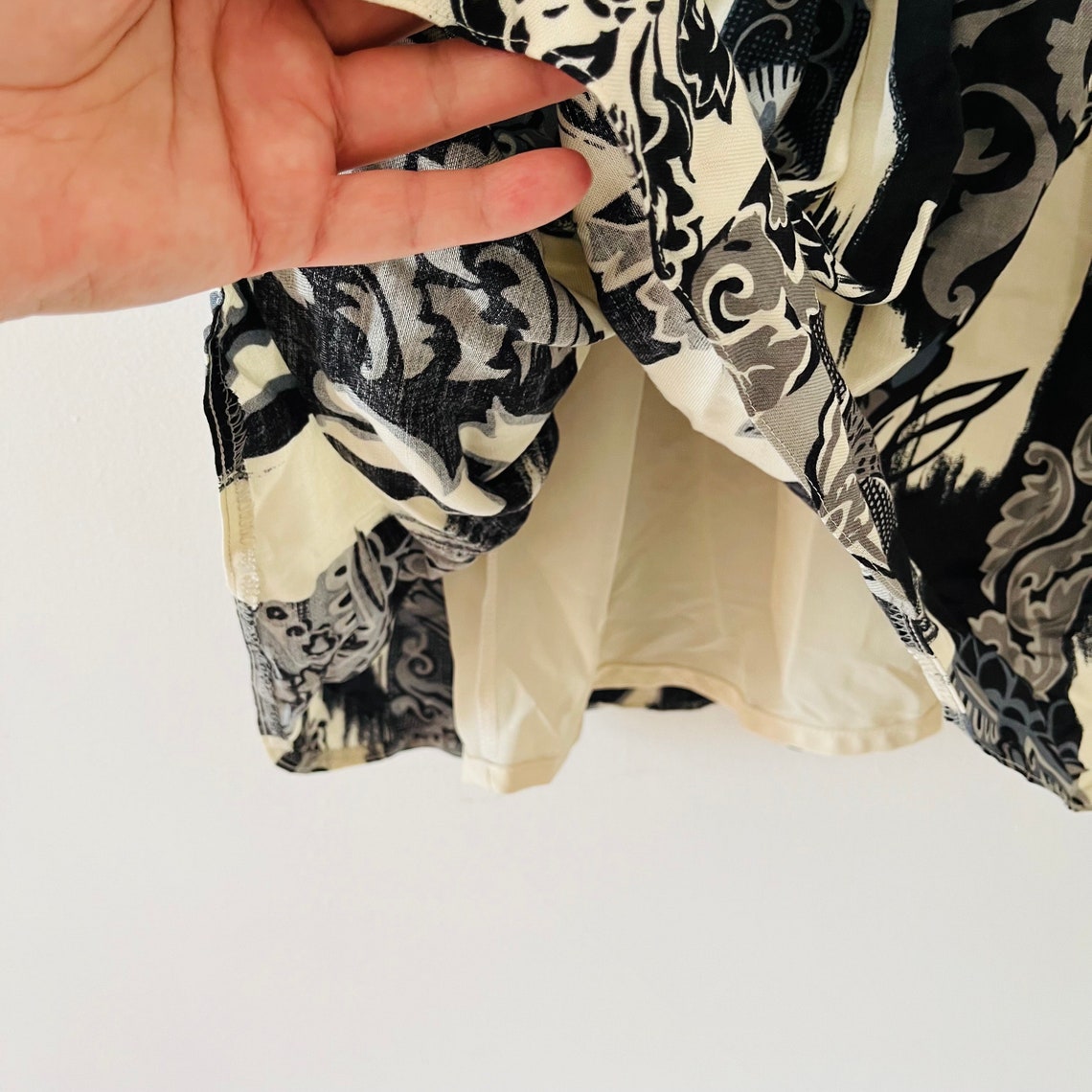 Vintage Steilmann Rayon/wool Abstract Printed Pleated Lined Zip up ...