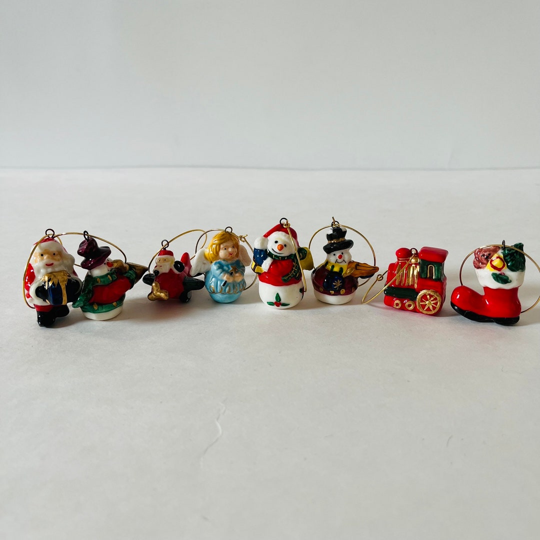 Vintage Ceramic Mini Christmas Ornaments Decorations Holiday Decor ...
