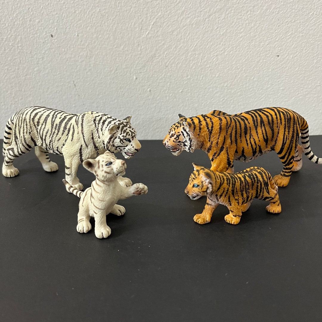 Schleich Siberian and White Tiger With Cubs Animal Figures Imaginary ...