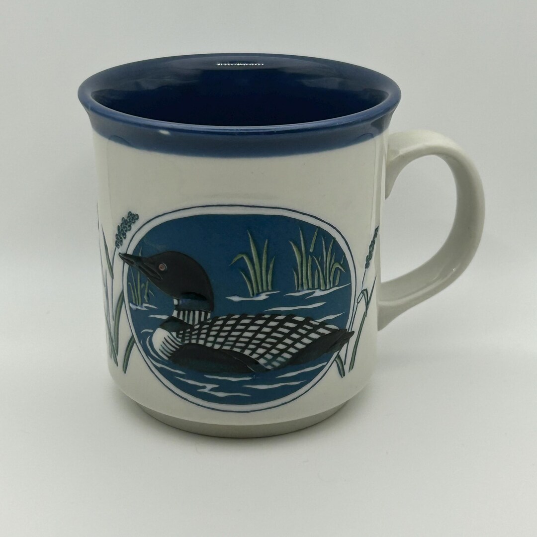 Vintage Otagiri Embossed Hand Painted Loon Coffee Cup Tea Mug Canadian ...