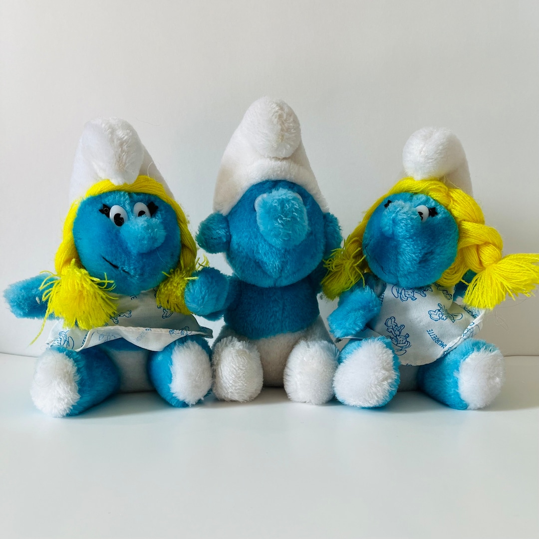 Smurf Plush Vintage Peyo 1981 Smurfette and Smurf by Ganz Bros. Wallace ...