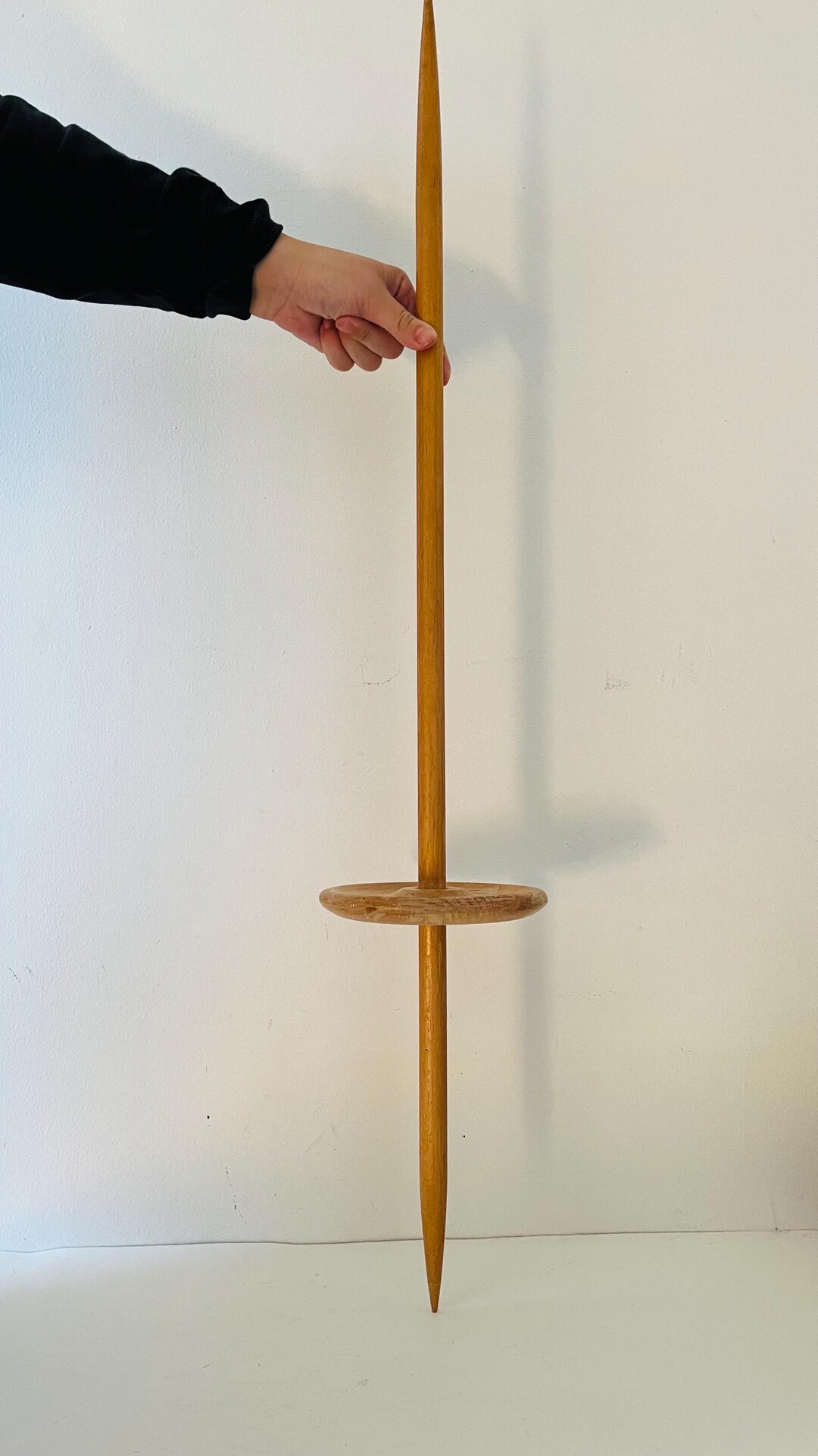 Vintage Sue-sam Jumbo Wooden Drop Spindle Wool Spinning Fibre Arts Made ...