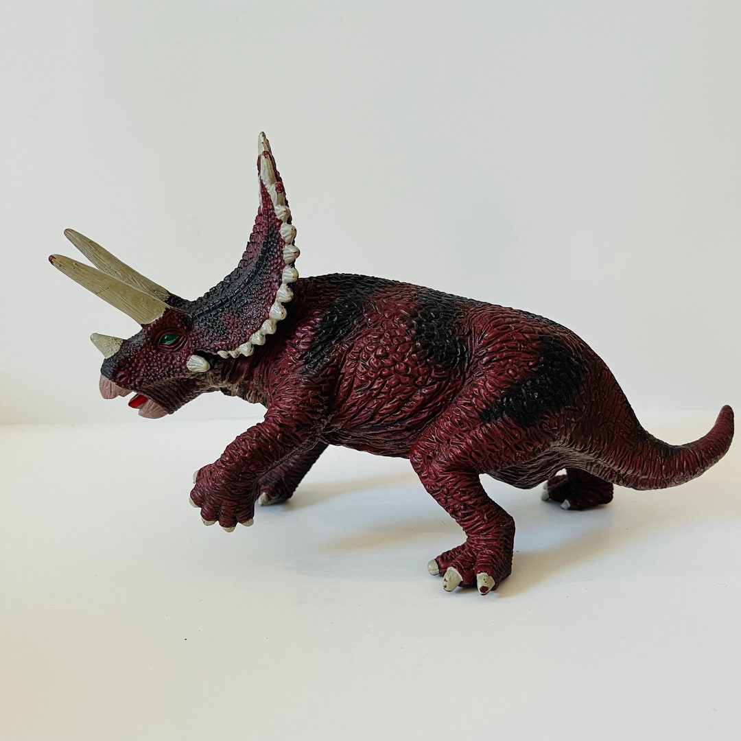 Vintage Triceratops Large Dinos Rubber Plastic Toy Jurassic Dinosaur ...