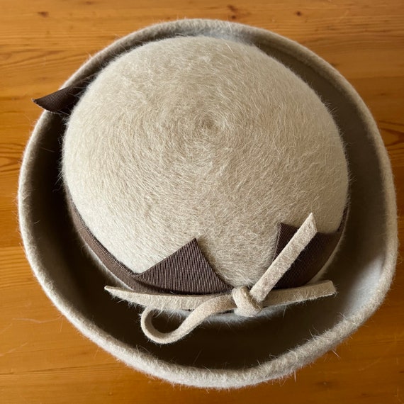 Vintage 1960s Italian TOSCANO Ermine Fur Felt Hat Cre… - Gem